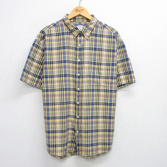 XL★古着 オールドネイビー OLD NAVY 半袖 シャツ メンズ コットン ボタンダウン 紺他 チェック &yen;&nbsp;2,400（税込） XL★古着 オールドネイビー OLD NAVY 半袖 シャツ メンズ 大きいサイズ コッ...