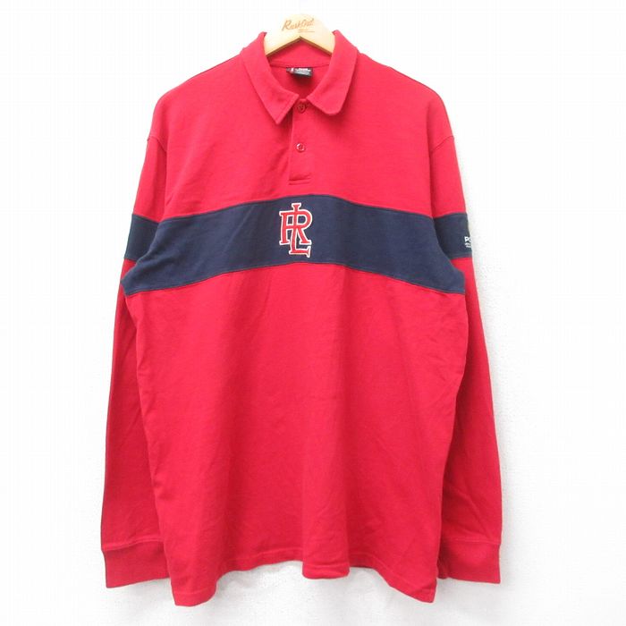 XL★古着 ラルフローレン 長袖 ブランド ポロ シャツ メンズ 90年代 90s ワンポイントロゴ 鹿の子 大きいサイズ コットン 赤他 &yen;&nbsp;5,900（税込） XL★古着 ラルフローレン 長袖 ブランド ポロ シャツ ...