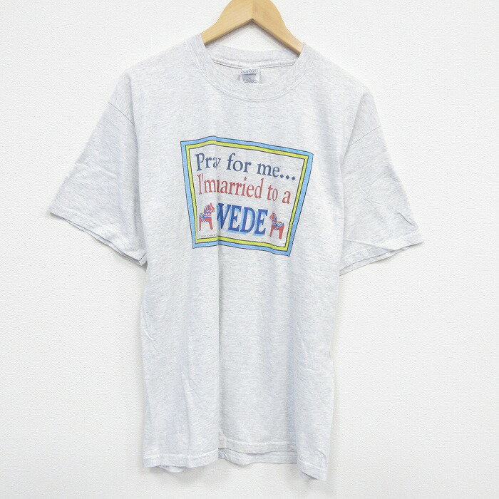 L★古着 半袖 ビンテージ Tシャツ メンズ 00年代 00s コットン クルーネック USA製 薄グレー 霜降り &yen;&nbsp;2,400（税込） L★古着 半袖 ビンテージ Tシャツ メンズ 00年代 00s 消防車 クルーネッ...