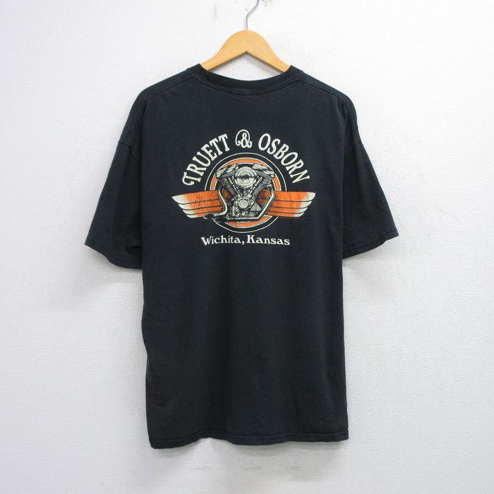 XL★古着 半袖 ビンテージ Tシャツ メンズ エンジン TRUETT&OSBORN 胸ポケット付き 大きいサイズ コットン クルーネック 黒 &yen;&nbsp;2,400（税込） XL★古着 ジャージーズ 半袖 ビンテージ Tシャツ ...