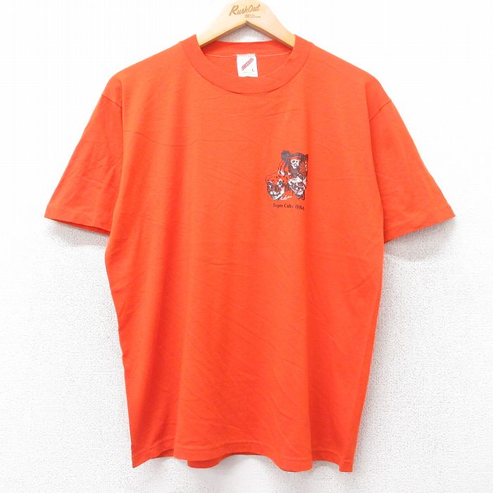 L★古着 ジャージーズ 半袖 ビンテージ Tシャツ メンズ 90年代 90s DAY CAMPS クルーネック USA製 オレンジ &yen;&nbsp;2,400（税込） L★古着 ジャージーズ 半袖 ビンテージ Tシャツ メンズ 90年...