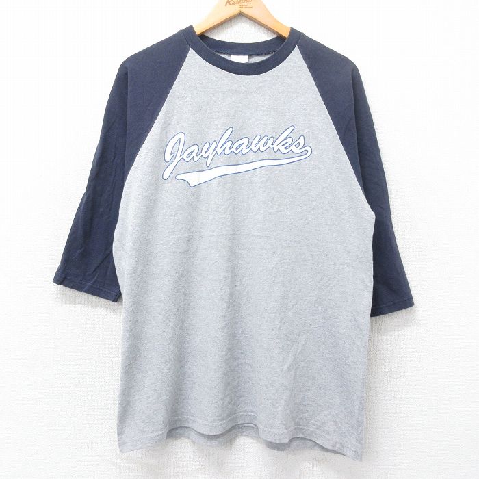 XL★古着 7分袖 ビンテージ Tシャツ メンズ 00年代 00s MLB ニューヨークメッツ ラグラン ツートンカラー クルーネック グレー 霜降り他 メジャーリーグ ベースボール 野球 &yen;&nbsp;2,900（税込） XL★古...