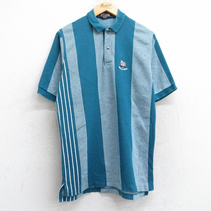 L★古着 IZOD 半袖 ポロ シャツ メンズ 90年代 90s ワンポイントロゴ コットン 緑 &yen;&nbsp;3,900（税込） L★古着 半袖 ポロ シャツ メンズ 90年代 90s ゴルフ 大きいサイズ コットン 緑 &yen...