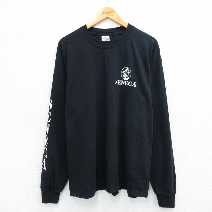 XL★古着 長袖 ビンテージ Tシャツ メンズ 00年代 00s 無地 コットン クルーネック 黒 &yen;&nbsp;2,400（税込） XL★古着 長袖 ビンテージ Tシャツ メンズ 00年代 00s シカ コットン クルーネック 黒...