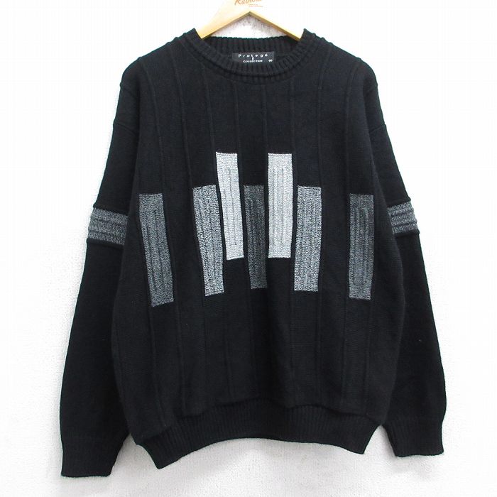L★古着 長袖 セーター メンズ 90年代 90s アクリル クルーネック USA製 黒他 &yen;&nbsp;3,900（税込） L★古着 長袖 セーター メンズ 90年代 90s アクリル クルーネック 黒他 &yen;&nbsp;2...