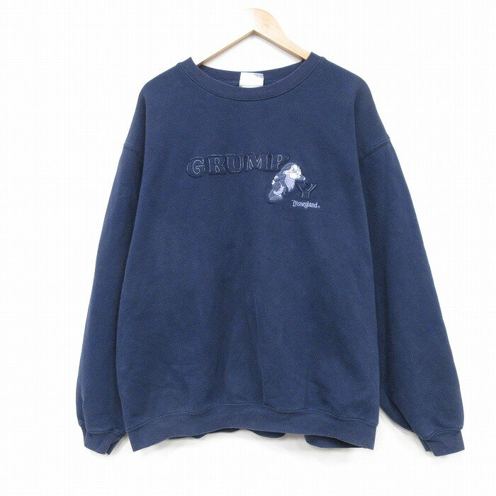 XL★古着 長袖 フリース トップス メンズ 00年代 00s ディズニー しらゆきひめ 7人の小人 七人のこびと グランピー 刺繍 大きいサイズ ポリエステル クルーネック 濃緑 &yen;&nbsp;4,900（税込） XL★古着 長袖...