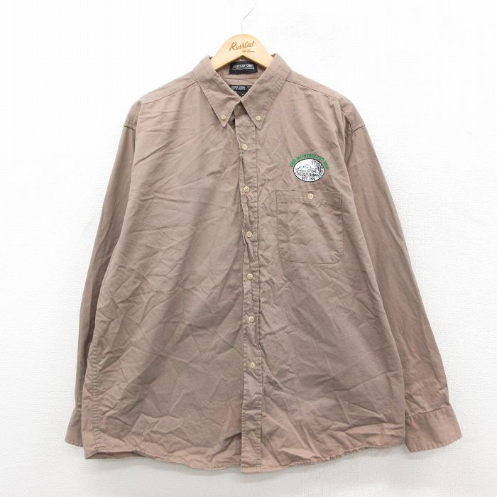 XL★古着 長袖 シャツ メンズ 00年代 00s 大きいサイズ コットン ボタンダウン ベージュ &yen;&nbsp;2,400（税込） XL★古着 長袖 シャツ メンズ 00年代 00s YELLOWSTONE 魚 大きいサイズ ロン...