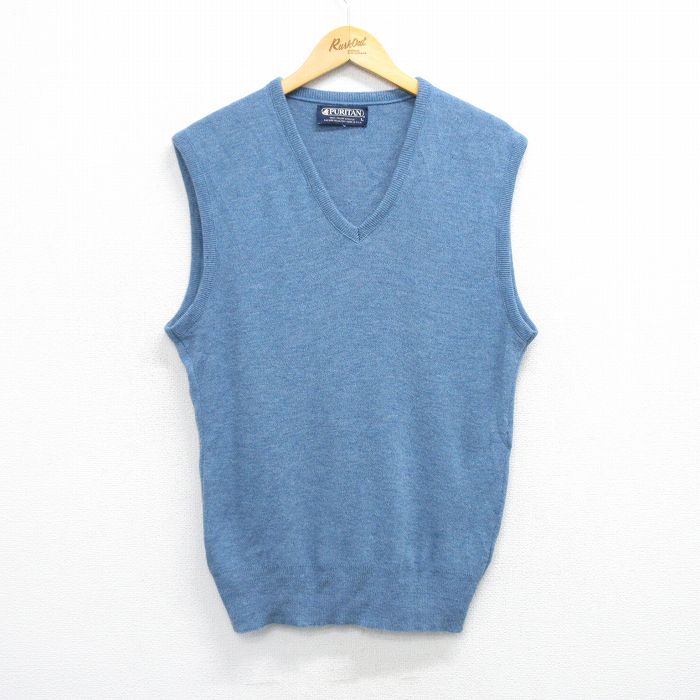 M★古着 ニット ベスト メンズ 80年代 80s 無地 アクリル Vネック USA製 生成り &yen;&nbsp;2,400（税込） M★古着 ニット ベスト メンズ 80年代 80s 無地 Vネック USA製 ベージュ &yen;&n...