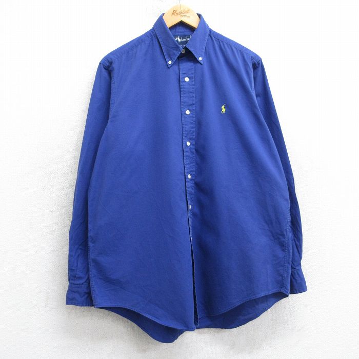 【表記サイズ】　M 【実寸サイズ】　着丈（肩から裾）77cm　着幅（脇から脇）61cm　肩幅46cm　肩袖丈（肩から袖先）62cm　脇袖丈（脇から袖先）53cm 【素材】　コットン100％ 【程度】　C 【コンディション】　ボタンダウンのボ...