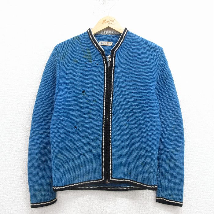 【表記サイズ】　なし 【実寸サイズ】　着丈（肩から裾）59cm　着幅（脇から脇）48cm　肩幅40cm　肩袖丈（肩から袖先）61cm　脇袖丈（脇から袖先）41cm 【素材】　ウール100％ 【程度】　C 【コンディション】　穴、汚れ、ステッ...