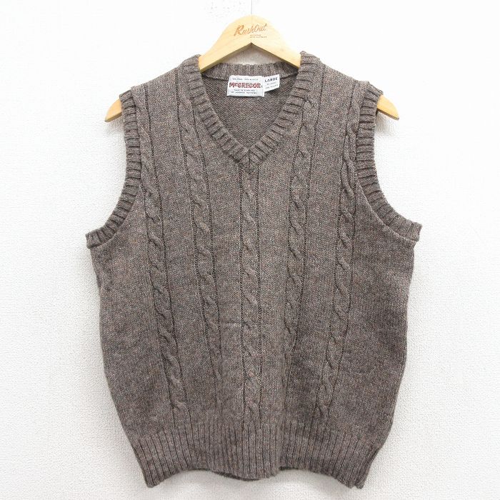 【表記サイズ】　L 【実寸サイズ】　着丈（肩から裾）57cm　着幅（脇から脇）53cm　肩幅37cm 【素材】　ウール70％、アクリル30％ 【程度】　A 【コンディション】　全体良好 【仕入先】　アメリカ 【商品詳細】　USA製。 【メー...