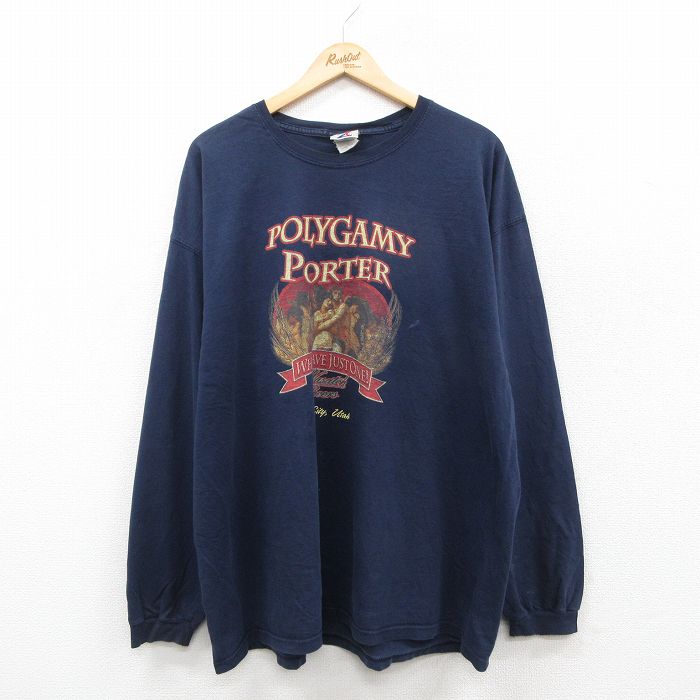 【表記サイズ】　2X 【実寸サイズ】　着丈（肩から裾）76cm　着幅（脇から脇）66cm　肩幅63cm　肩袖丈（肩から袖先）60cm　脇袖丈（脇から袖先）53cm 【素材】　コットン100％ 【程度】　B 【コンディション】　汚れ、すれ 【...