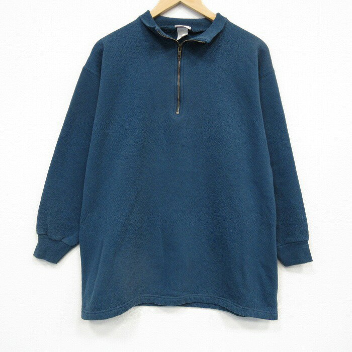 【表記サイズ】　M 【実寸サイズ】　着丈（肩から裾）69cm　着幅（脇から脇）55cm　肩幅52cm　肩袖丈（肩から袖先）47cm　脇袖丈（脇から袖先）46cm 【素材】　コットン50%、ポリエステル50% 【程度】　A 【コンディション】...