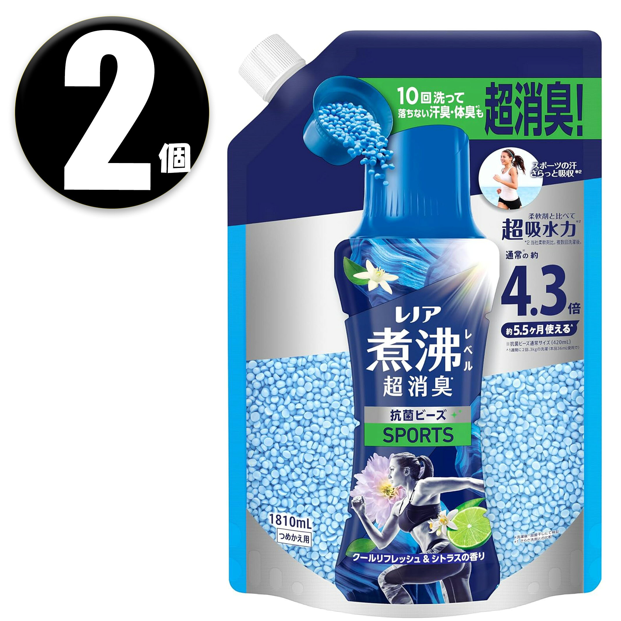 製品について ブランド レノア アイテム (2個) レノア 煮沸レベル超消臭 抗菌ビーズ SPORTS クールリフレッシュ&シトラスの香り 詰め替え 1810mL 成分 安定化剤、香料、消臭剤、抗菌剤 商品区分 柔軟剤 コード 498717...