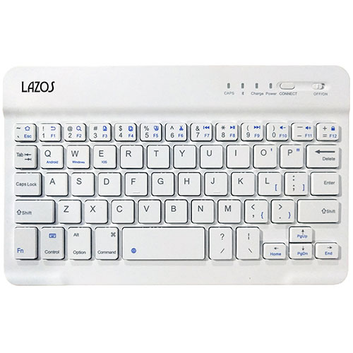 レビューを書いて　緑花堂5％OFFクーポンGET！レビューを書いたらメールでお知らせくださいね 【10個セット】 Lazos Bluetoothキーボード ホワイト ASNL-BTK-WX10|パソコン パソコン周辺機器 キーボード 薄型!...