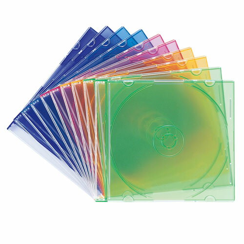 レビューを書いて　緑花堂5％OFFクーポンGET！レビューを書いたらメールでお知らせくださいね 【5個セット(10枚×5)】 サンワサプライ Blu-ray・DVD・CDケース(スリムタイプ・10枚セット・5色ミックス) ASNFCD-PU...