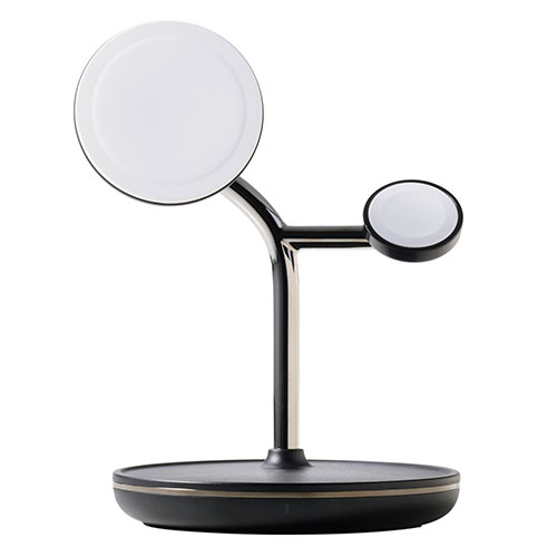 レビューを書いて　緑花堂5％OFFクーポンGET！レビューを書いたらメールでお知らせくださいね エレコム 3in1ワイヤレス充電スタンドwith MagSafe(15W+5W+AppleWatch) ブラック ASNW-MS07BK|スマー...