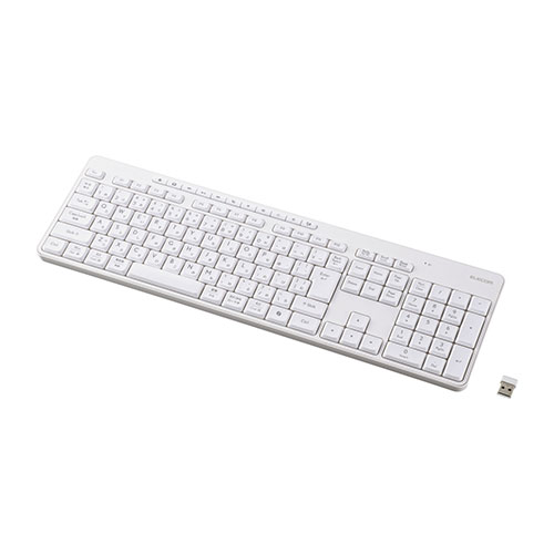 レビューを書いて　緑花堂5％OFFクーポンGET！レビューを書いたらメールでお知らせくださいね エレコム 2.4GHz静音フルキーボード ホワイト ASNTK-QT11FDMWH|パソコン パソコン周辺機器 キーボード 2.4GHz静音フル...
