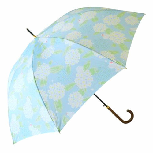 レビューを書いて　緑花堂5％OFFクーポンGET！レビューを書いたらメールでお知らせくださいね 三国 60cm 耐風ジャンプ傘 コデマリと文鳥 くすみブルー MKNオリジナルテキスタイル 風に強くて丈夫な耐風傘 ASNS1114674|雑貨...