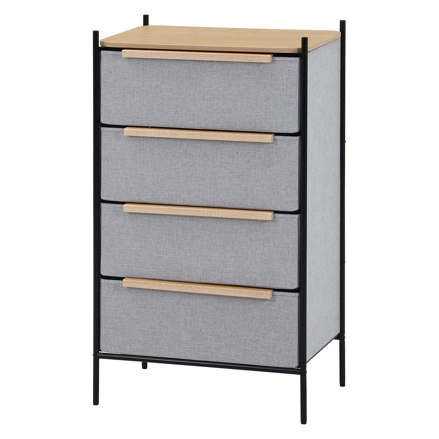 レビューを書いて　緑花堂5％OFFクーポンGET！ レビューを書いたらメールでお知らせくださいね ●商品名KDファブリックチェスト パトラ 4段 GY[HJB29035] ●商品番号HJB29035 ●商品のサイズ全体：幅577 × 奥行4...