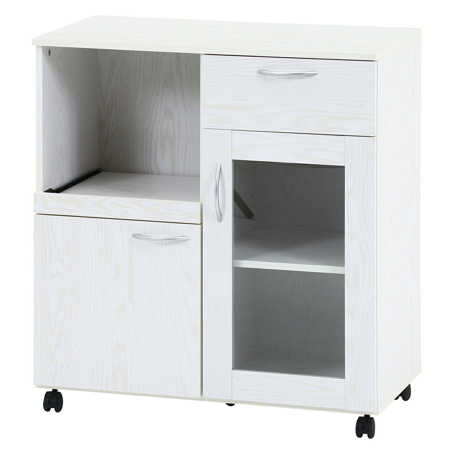 レビューを書いて　緑花堂5％OFFクーポンGET！ レビューを書いたらメールでお知らせくださいね ●商品名キッチンワゴン オークWH[HJB52303] ●商品番号HJB52303 ●商品のサイズ全体：幅768 × 奥行398 × 高さ84...