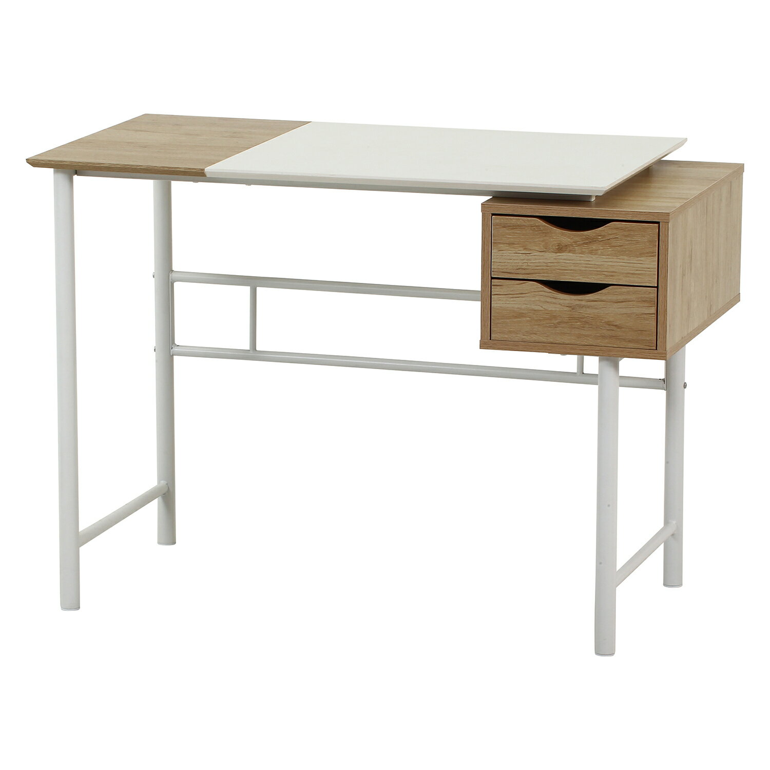 レビューを書いて　緑花堂5％OFFクーポンGET！ レビューを書いたらメールでお知らせくださいね ●商品名引き出し付きシンプルデスク ユノ WH／WH[HJB65280] ●商品番号HJB65280 ●商品のサイズ全体：幅1050 × 奥行...