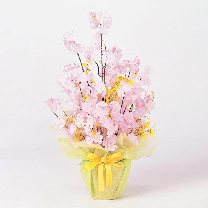 商品型番：MRS06-00015 商品名：スプリング桜アレンジ 商品内容：40cmW 75cmH 店舗装飾:春の装飾品:桜 用途：造花 フェイクグリーン 人工植物 人工観葉植物 デコレーション 店舗装飾 飾り 飾りつけ 飾り付け フラワーア...