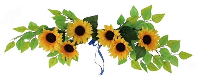 商品型番：MRS12-04207 商品名：ひまわりハンガー 商品内容：95cmW 　35cmH 店舗装飾:夏の装飾品:ヒマワリ:ハンガー 用途：造花 フェイクグリーン 人工植物 デコレーション 店舗装飾 飾り 飾りつけ 飾り付け 装飾 サン...