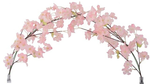 商品型番：MRS19-00504 商品名：桜アーチクリップ 商品内容：20cmW 97cmL（伸ばした状態） 店舗装飾:春の装飾品:桜:ハンガー 用途：造花 フェイクグリーン 人工植物 デコレーション 店舗装飾 飾り 飾りつけ 飾り付け フ...