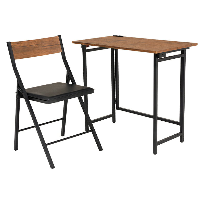 レビューを書いて　緑花堂5％OFFクーポンGET！ レビューを書いたらメールでお知らせくださいね 必要な時だけ広げて、たたんで収納できるデスクチェアセット。天板にコンセントがついていてパソコン作業にも便利。 ●商品名折りたたみデスクチェアセ...