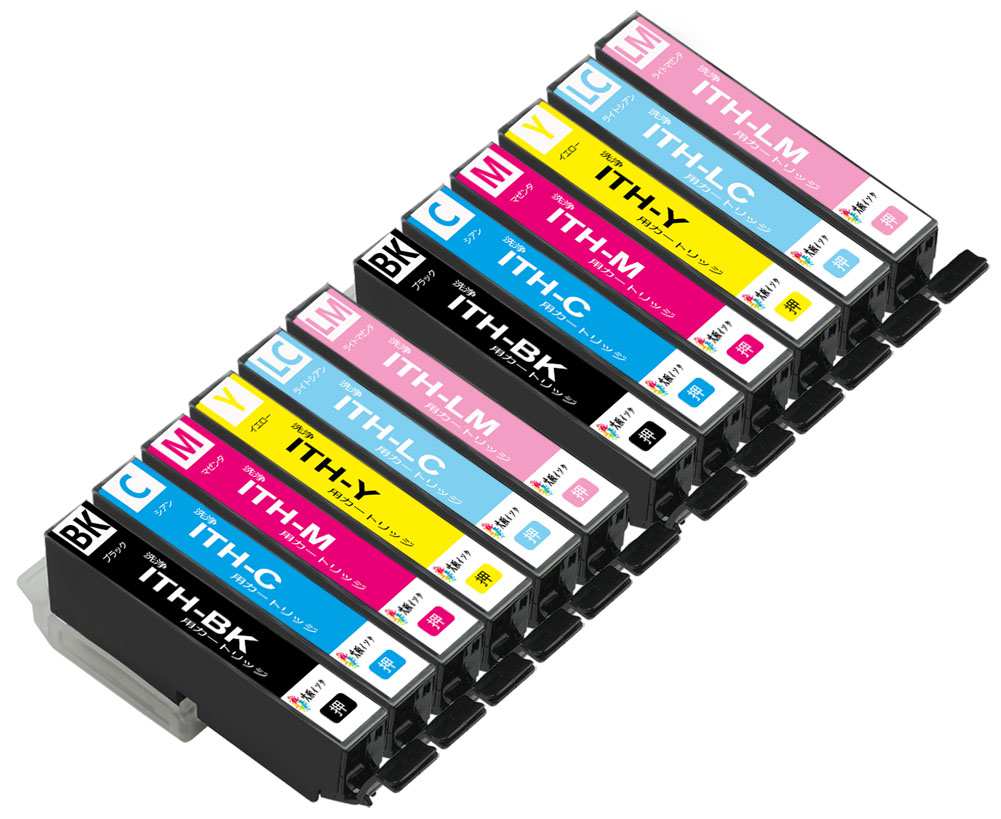 Ep エプソン用ITH洗浄インクカートリッジ互換 洗浄液 【セット内容】 ITH-6CL (BK/C/M/Y/LC/LM) 12本 ブラック シアン マゼンタ イエロー ライトシアン ライトマゼンタ ITHBK 洗浄カートリッジ ブラック黒...