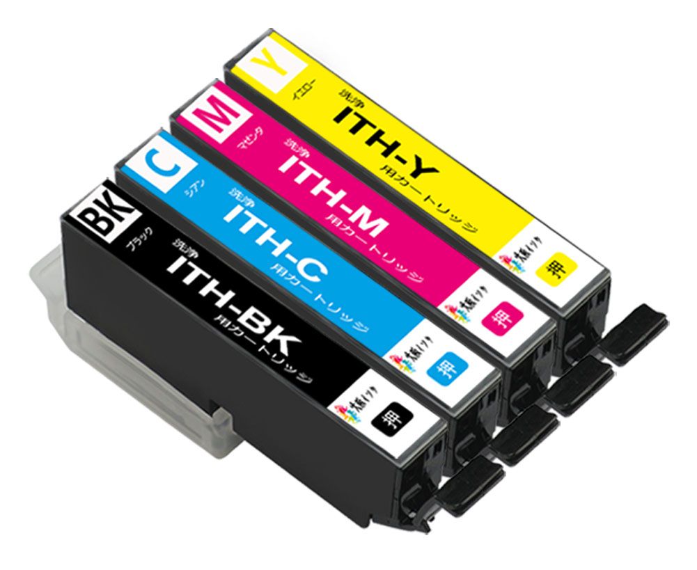 Ep エプソン用ITH洗浄インクカートリッジ互換 洗浄液 【セット内容】 ITH-6CL (BK/C/M/Y) 4本 ブラック シアン マゼンタ イエロー ライトシアン ライトマゼンタ ITHBK 洗浄カートリッジ ブラック黒×1 ITHC...