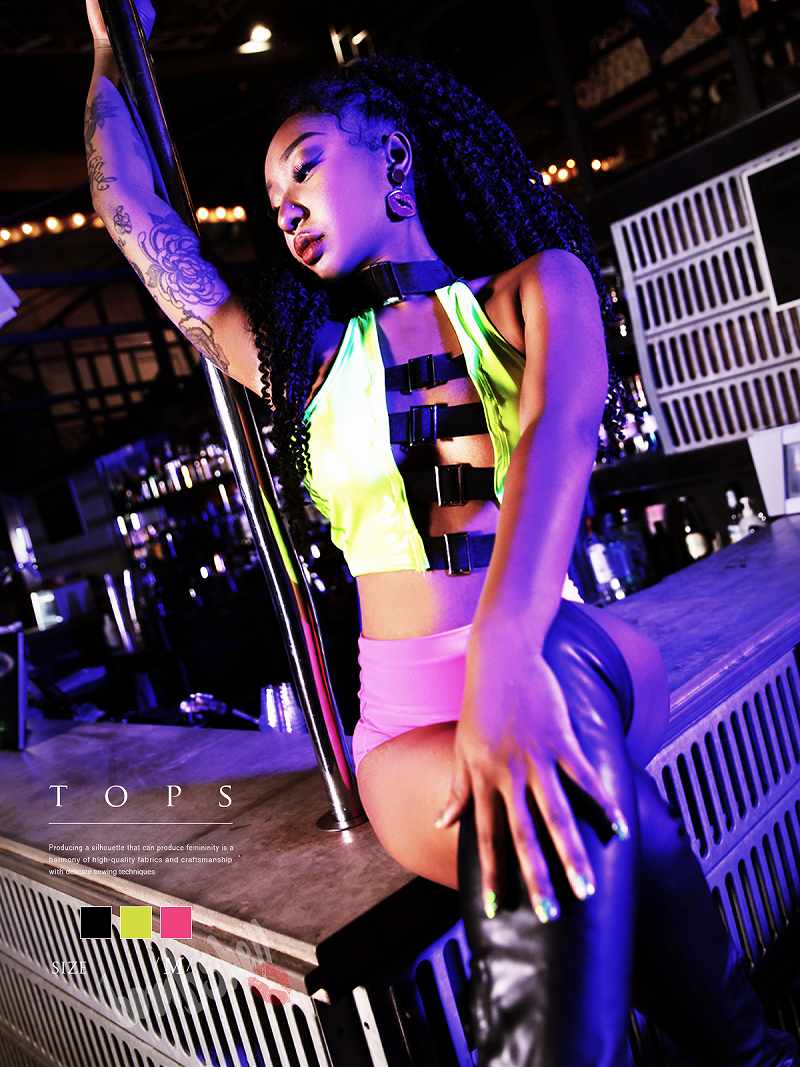 ブラトップ・チューブトップ・ベアトップ セクシー ボンテージ ダンス衣装 インポート エナメル 映え 衣装 ド派手 クラブ フェス bombshell あす楽◆Information◆☆エッジの効いた個性派ダンス衣装でセクシーに映える！ホル...
