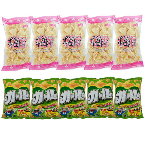 「梅花（うめふぁー）」と「カール チーズあじ」のセットです 職場や友達と分けて食べられるお得な10袋のセットです 【梅花（うめふぁー）】 沖縄県民に大人気の亀甲せんべいを製造している玉木製菓さんから新しく販売された「梅花(うめふぁー)」です...
