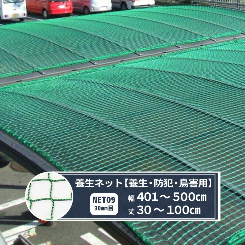 【NET09】エステル養生ネット　養生・防犯・鳥害用約9営業日後出荷　建設現場で資材などの落下を防止する安全・養生ネット　オーダーサイズ 建設現場での養生、積荷の荷崩れ防止など、四方を固定して使用する場所に最適です。 猫・鳥よけや、店舗など...