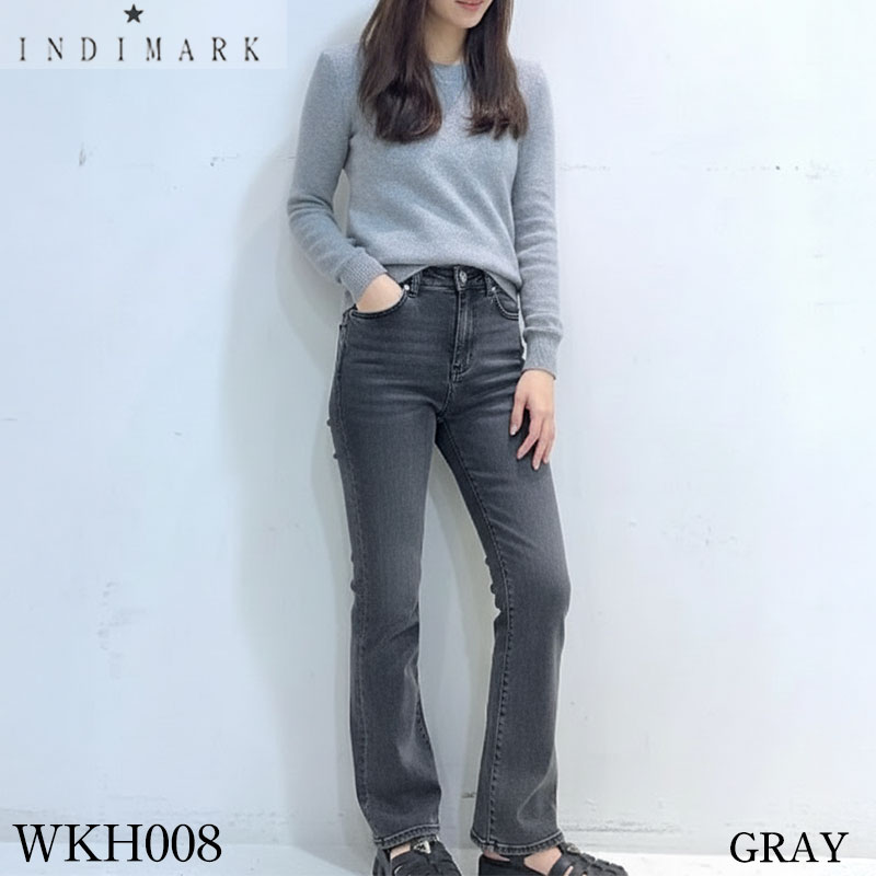 【グリッチラインポケット】 特集ページはコチラ＞＞ INDIMARK 裏起毛 セミフレアカットデニム ベーシックブルーWKH008 膝下からほどよく広がるセミフレアシルエットが、脚のラインを美しく見せてスタイルアップを叶える一本。 あたたか...