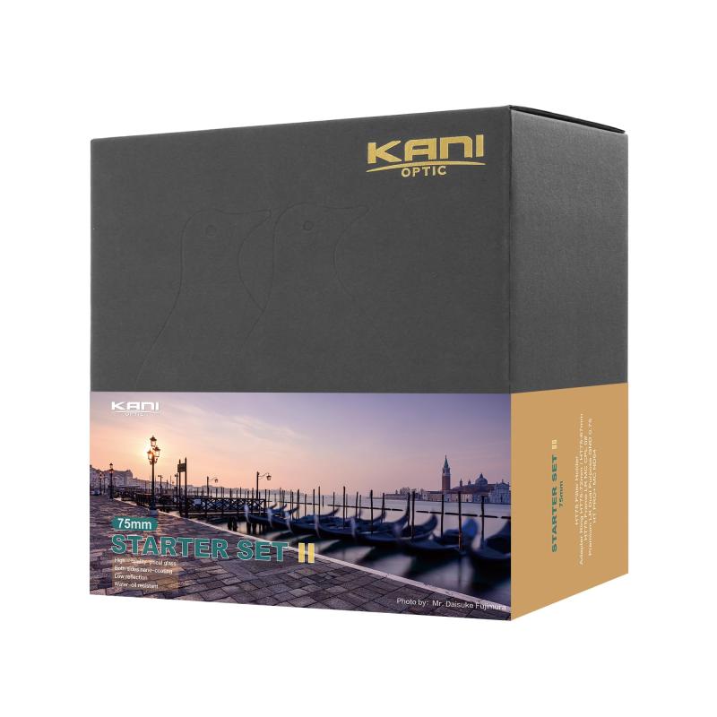 KANI 75mm幅 角型フィルターセット 専用CPL付属 アダプターリング付属 角型フィルター最大3枚装着 レンズ枠径72mm/67mm対応 収納ケース付属