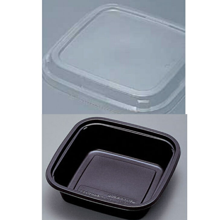 商品情報メーカー福助工業商品名本体：TR-32H　黒蓋：TR-32F　厚口サイズ本体：158×158×45mm蓋：160×160×9mm 材質本体：PPF蓋：OPS入り数50枚　蓋セットTR-32H黒　本体透明蓋セット　50枚入り　蓋（TR...