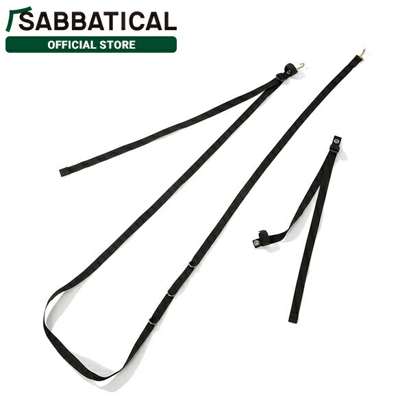 SABBATICAL サバティカル ハンガーテープ&amp;ローダウンテープ セットはシェルター、タープに付属されているランタンのハンギングに便利なハンガーテープとタープに付属しているメインポールに取り付け、ハンガーテープの高さを調整する為...