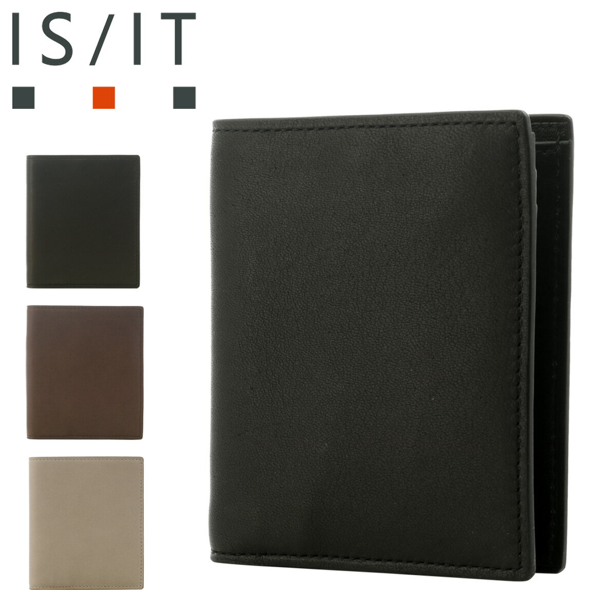 ISIT イズイット 二つ折り財布 ラム 934612 ブラックITEM SPEC COLOR VARIATION isit-934612ブランド：ISIT イズイット ラムスキン(子羊革)を使用し、極上のてざわり・色の妙・造りの美を備えた...