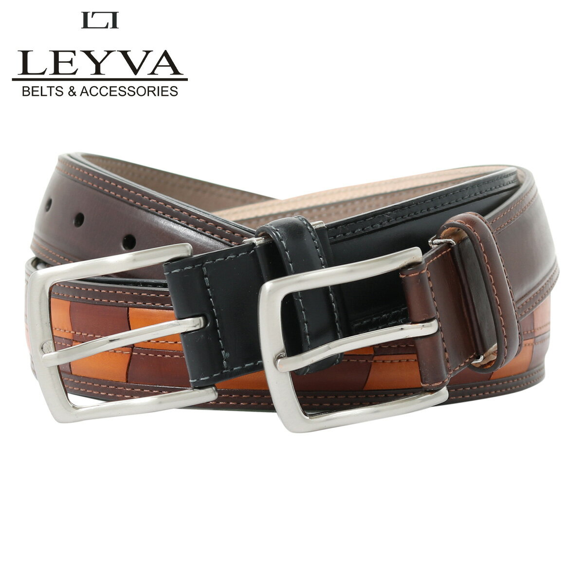LEYVA レイバ ベルト 405 クロITEM SPEC COLOR VARIATION lyv-405ブランド：LEYVA レイバ サイズ：ベルト幅：約3.5cm全長：約115cm尾錠：約W4.8cm×H4.4cmベルト穴：5（2.5c...