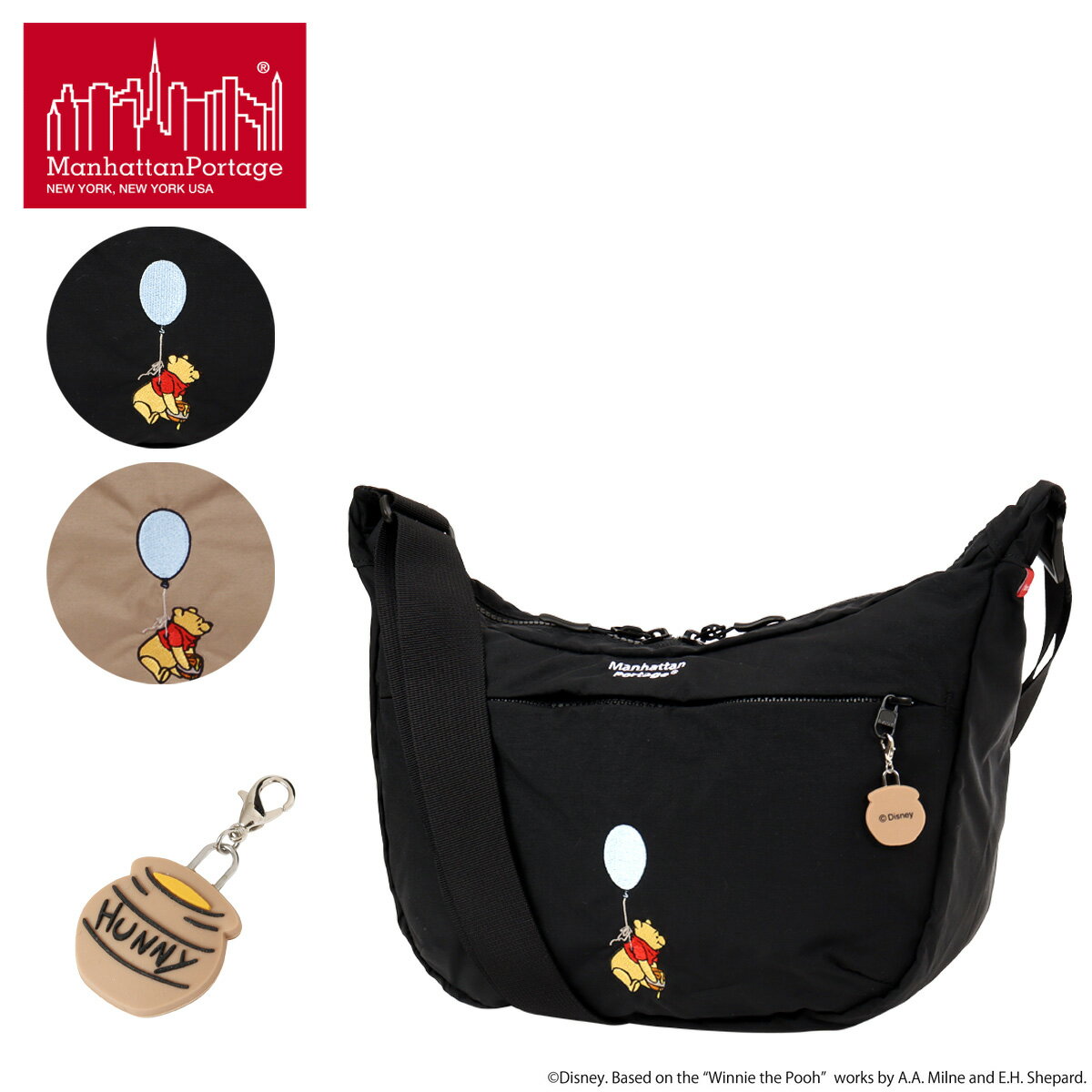 ITEM SPEC COLOR VARIATION ブランド：Manhattan Portage マンハッタンポーテージ イギリスの作家A.A.ミルンによって生み出された名作『くまのプーさん』をフィーチャーした初のコレクションが登場します。...