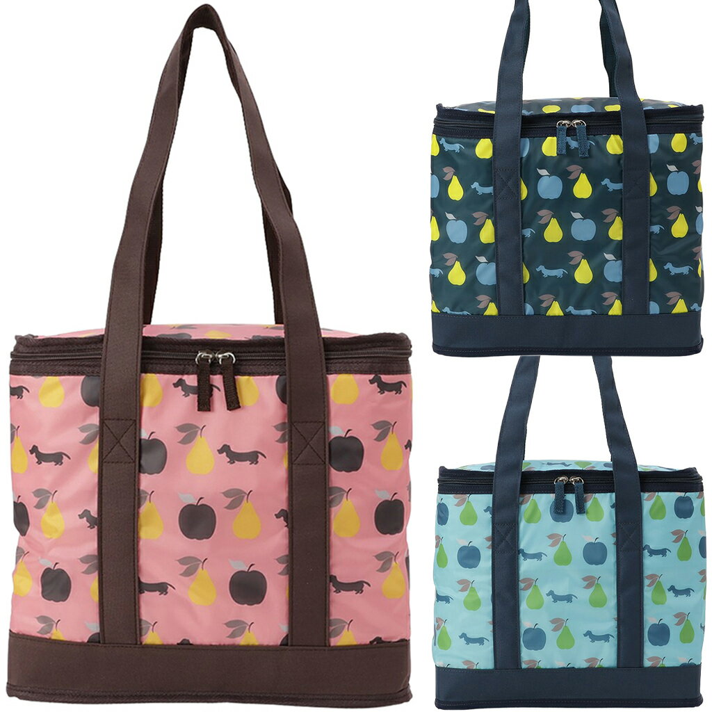 犬とくだもの柄のプリントがかわいい、保温保冷ボックス型トートバッグ。 蓋は開閉しやすいダブルファスナーを採用。 内側はアルミシートで保温保冷対応。 保冷剤が入るメッシュポケットも付いています。 外側には出し入れ簡単なオープンポケットあり。 ...