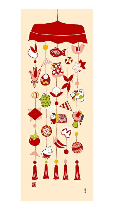 濱文様　絵てぬぐい つるしびな 【絵てぬぐい】 厳選した木綿生地に色落ちしにくい伝統の捺染で型染め。 吸水性に優れ、そして何より色柄が多く遊び心にとんだてぬぐいです。 一幅の絵としてお飾りいただける「絵てぬぐい」は、てぬぐいとしてはもちろん...