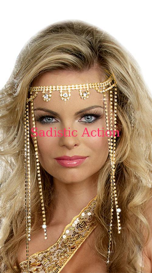Dreamgirl Sparkling Roman HeadpieceラインストーンヘッドアクセサリーGOLDAdd this golden headpiece with cascading rhinestones and an adjus...