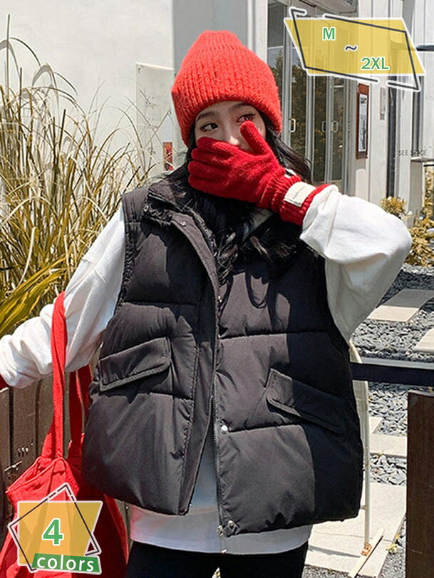 表地：ポリエステルメイン素材：ポリエステル●柔らかくて保温性、防寒性に優れて、真冬の寒さにも耐えられる温かさを維持したレディースダウンベストです。 　※ パッケージ内容はベストのみで、他のアクセサリーなどは含まれていません。●レディースベス...