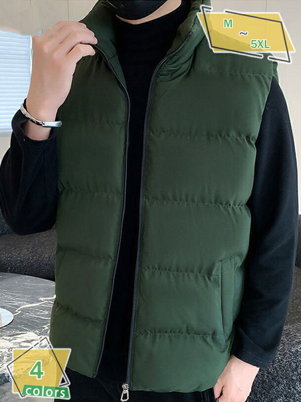 表地：ポリエステルメイン素材：ポリエステル◆着回し力抜♪ 群のシンプルデザイン♪ あったかモコモコのノースリーブダウンジャケット。 ※ パッケージ内容はベストのみで、他のアクセサリーなどは含まれていません。◆様々なシーンで活躍するスタンドカ...