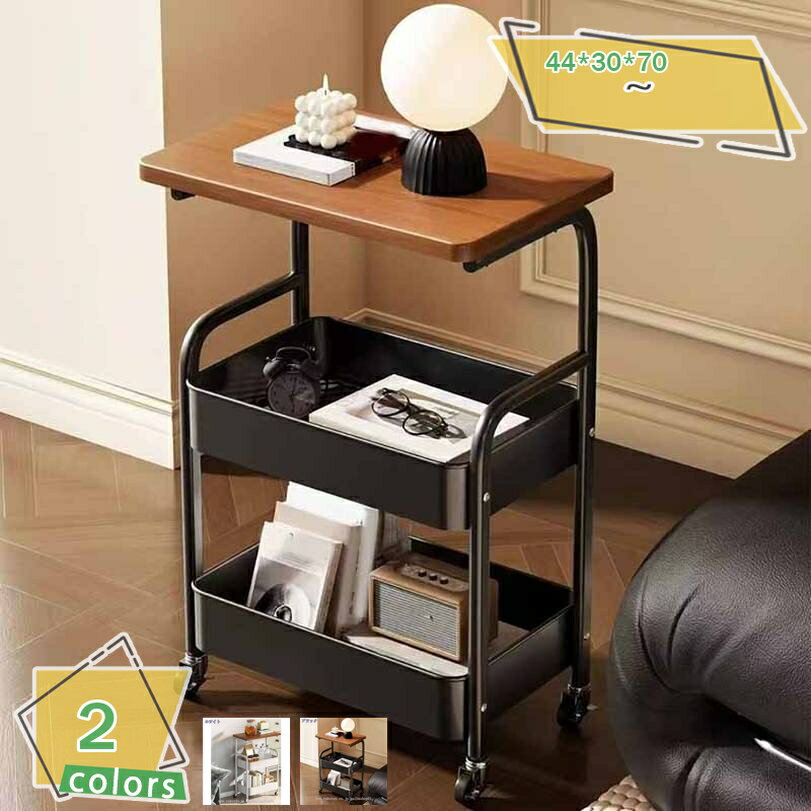 メイン素材：MDF、炭素鋼サイズ：幅44cm*奥行き30cm*高さ70cm■サイズ・重量は測定誤差や個体差がある場合があります。■【家庭用収納 ワゴン】高級な材質は採用なので、高い安定性を誇ります。スリムボディーをして、部屋の隙間に自在に配...