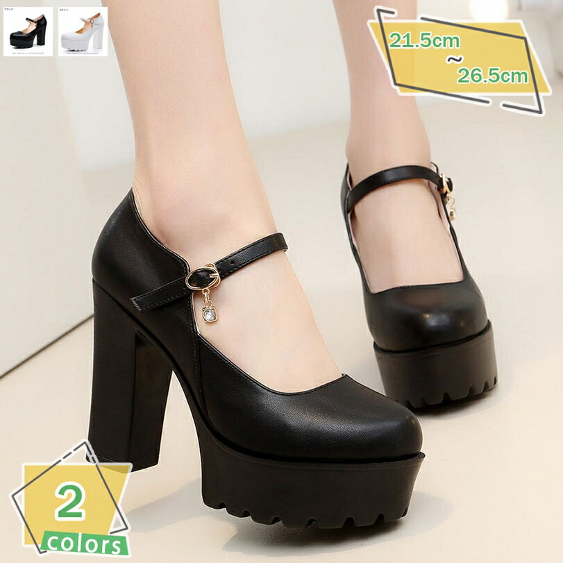 表地：puメイン素材：pu○ヒール：11cm プラットフォーム：3.5cm カラー：ホワイト 白色 ブラック 黒色 サイズ：21.5センチ 22センチ 22.5センチ 23センチ 23.5センチ 24センチ 24.5センチ 25センチ 25...