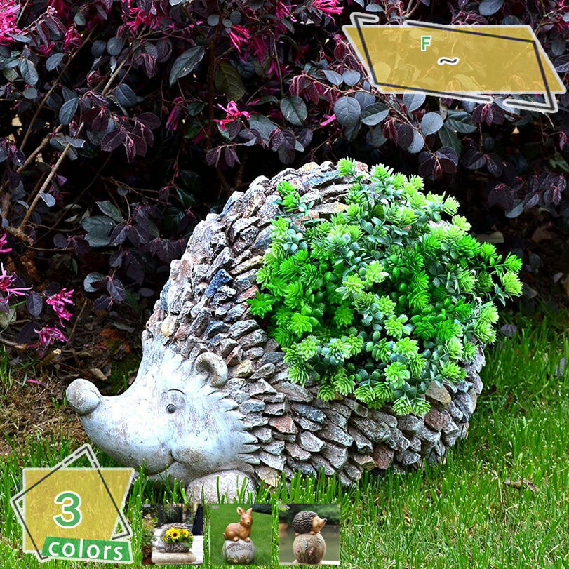 メイン素材：酸化マグネシウム1、可愛い動物の置物は人々に喜びやほんわかとした気分を与えてくれます！ （植物は商品には含まれません）2、家の玄関ポーチ、玄関アプローチやお庭のオーナメントやお部屋のインテリア、オブジェにガーデニングオーナメント...